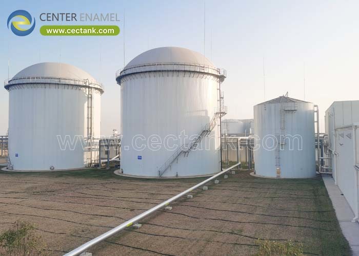 500,000 Gallon Glass-Fused-to-Steel Biogas Storage Tanks với mái hai màng